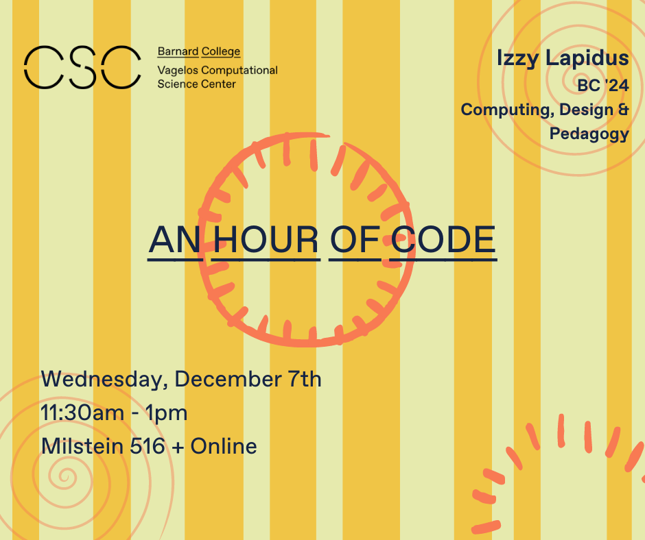 Pop Up Workshop An Hour Of Code Barnard Computational Science Center